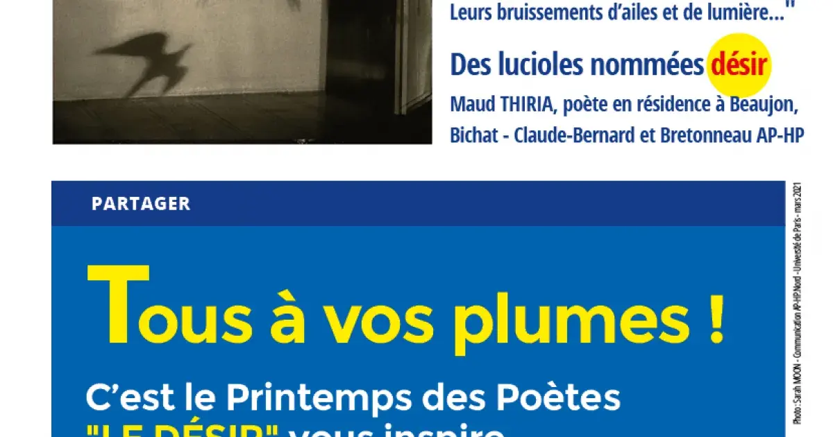 Le Printemps des Poètes 2021 à l'hôpital Bichat sur le thème du Désir ...